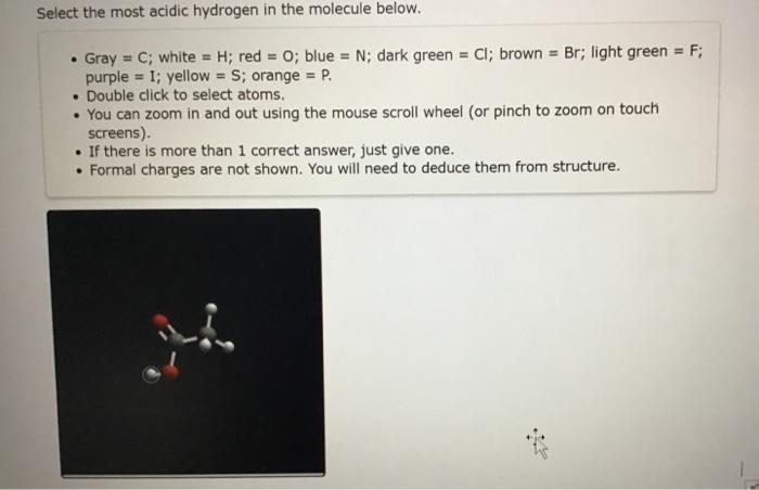 Solved Select the most acidic hydrogen in the molecule | Chegg.com