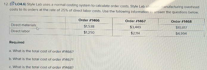 Style Lab uses a normal costing system to calculate | Chegg.com