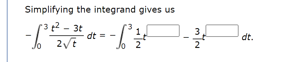 Solved Simplifying the integrand gives | Chegg.com