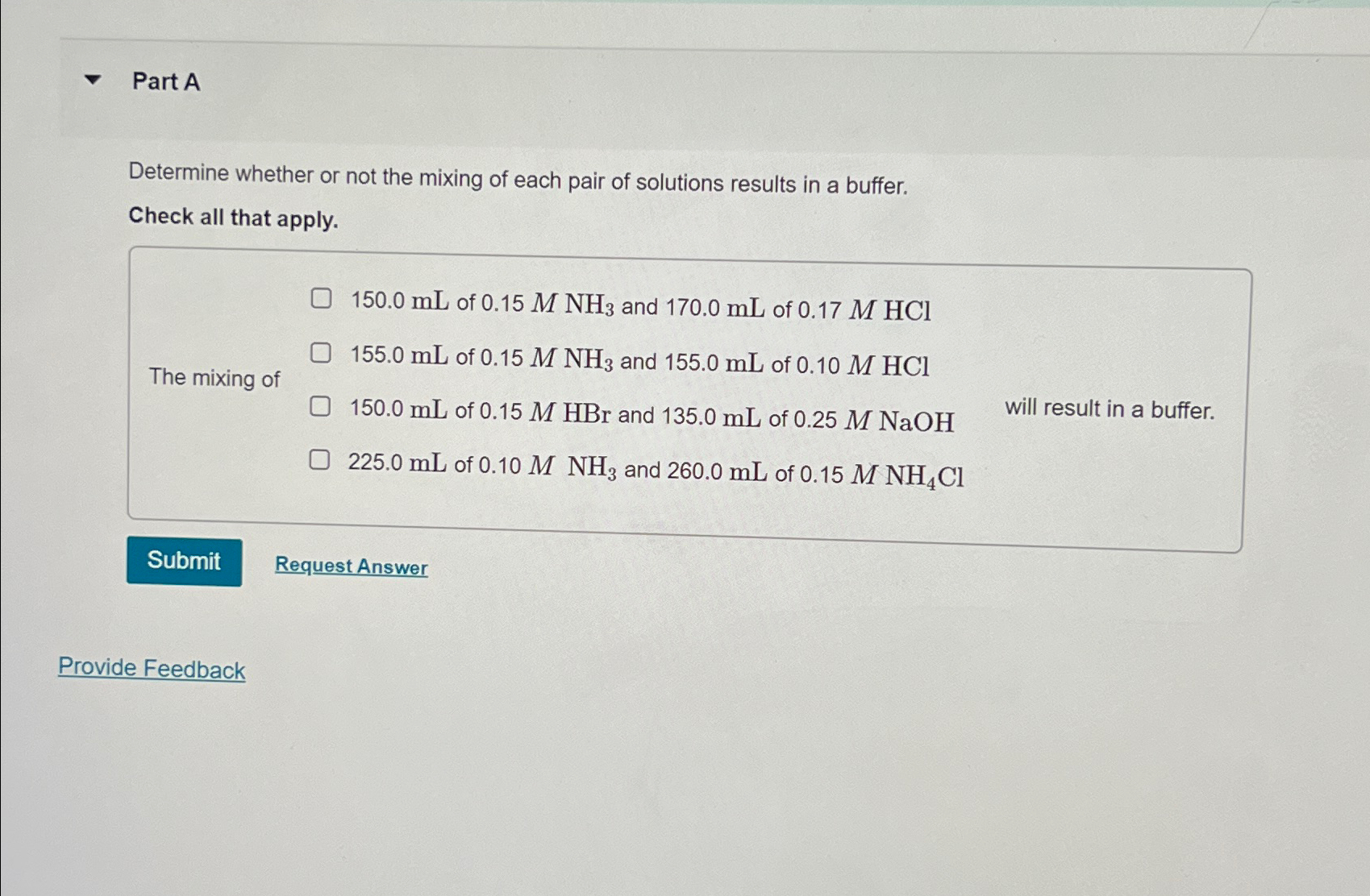 Solved Part ADetermine whether or not the mixing of each | Chegg.com