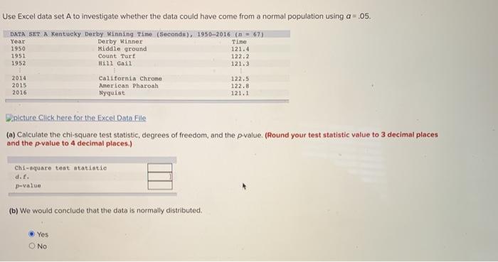 Use Excel data set A to investigate whether the data | Chegg.com