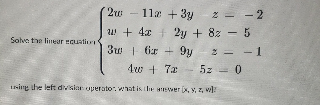 Solved Solve the linear equation | Chegg.com