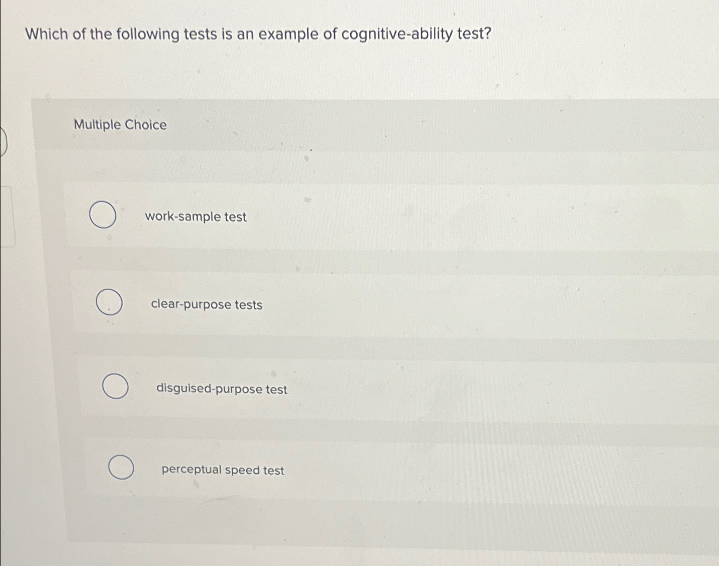 Solved Which of the following tests is an example of | Chegg.com