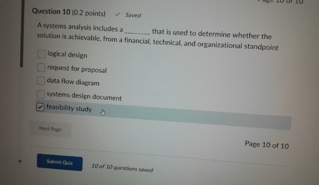 Solved Question 10 (0.2 ﻿points)SavedA systems analysis | Chegg.com