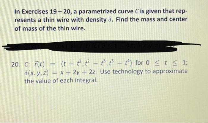 Solved In Exercises 19-20, a parametrized curve C is given | Chegg.com