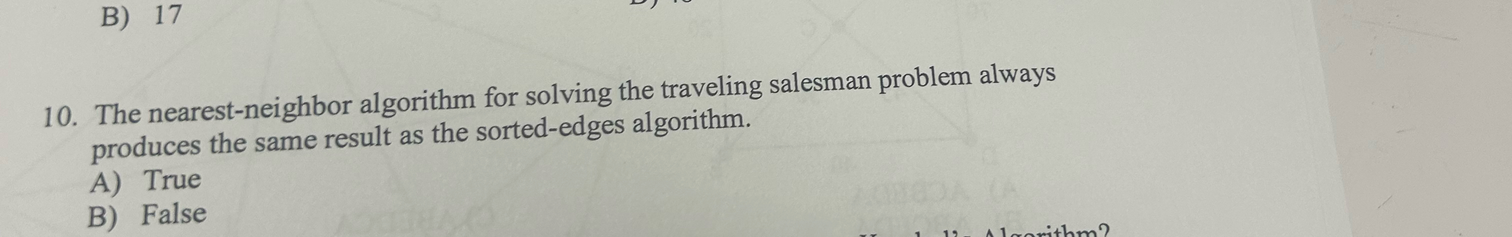 Solved The nearest-neighbor algorithm for solving the | Chegg.com