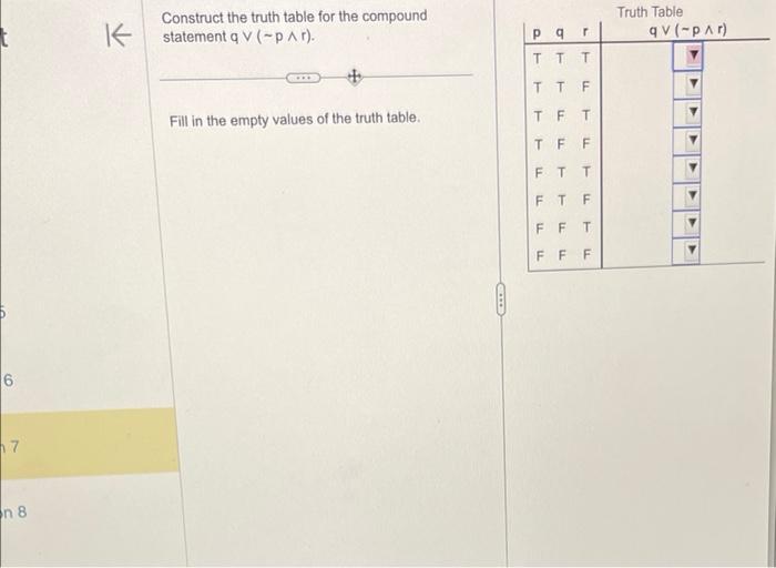 Solved Construct the truth table for the compound statement | Chegg.com