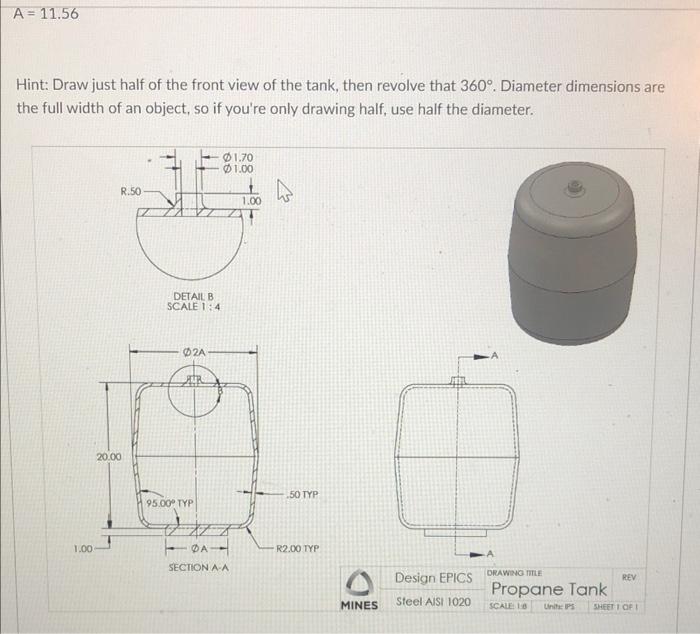 Solved Find the volume of the propane tank. Assume IPS | Chegg.com