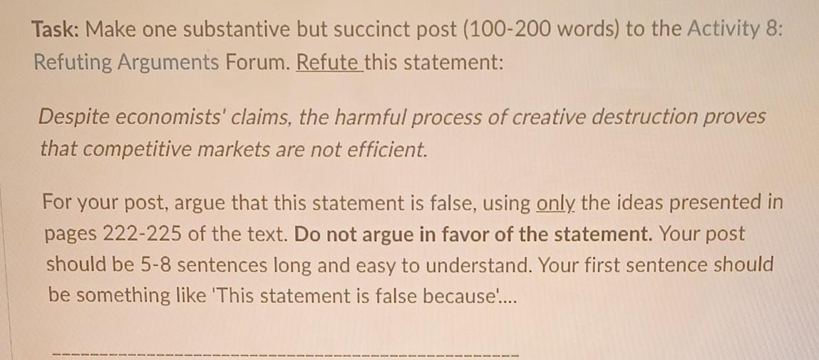Solved Task: Make one substantive but succinct post (100-200 | Chegg.com