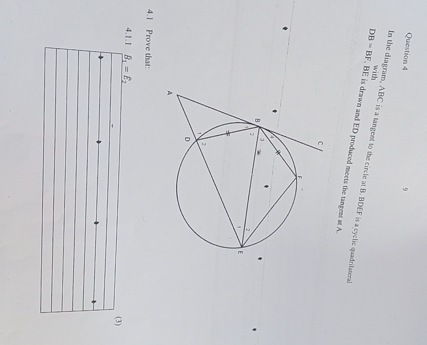 Solved Question 49In the diagram, ABC is a tangent to the | Chegg.com