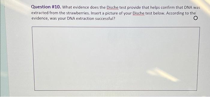 Solved Question \#10. What evidence does the Dische test | Chegg.com