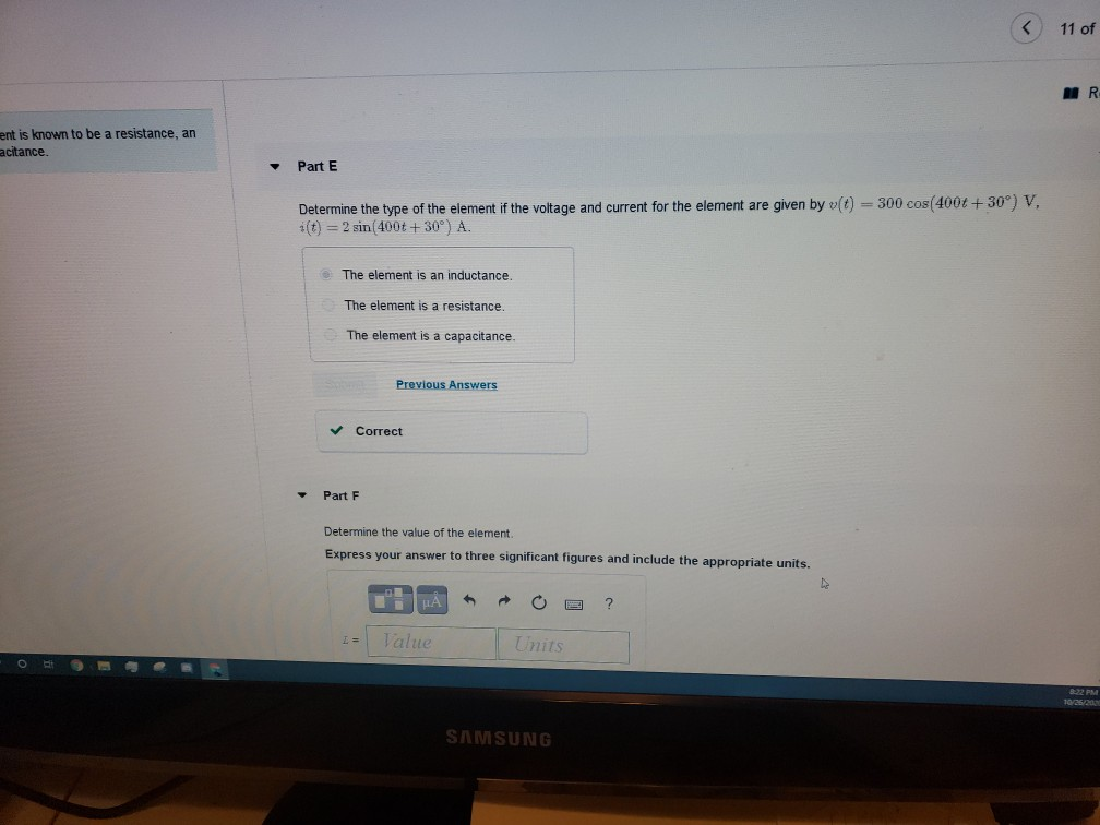 Solved A certain circuit element is known to be a | Chegg.com