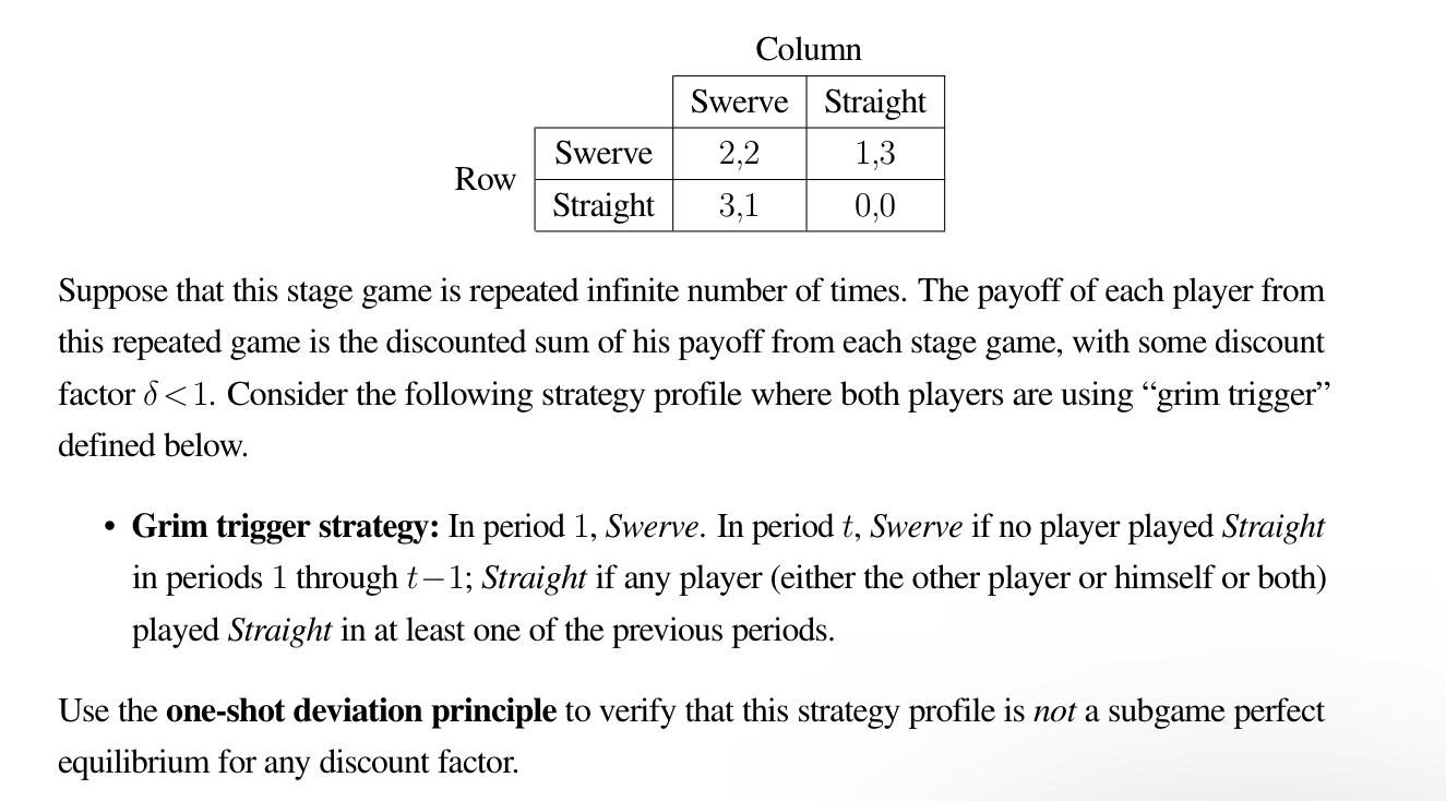 Solved Please show work and explain using one shot deviation | Chegg.com