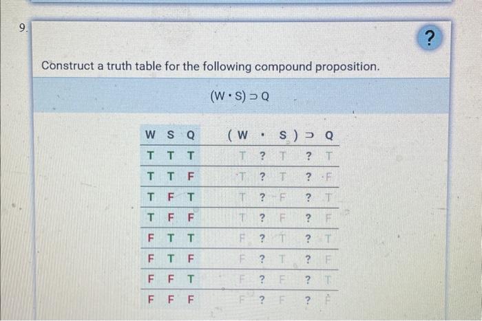 Construct a truth table for the following compound | Chegg.com
