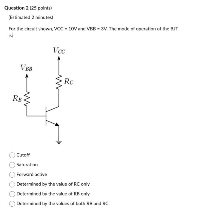Solved For the circuit shown, VCC=10 V and VBB=3 V. The mode | Chegg.com