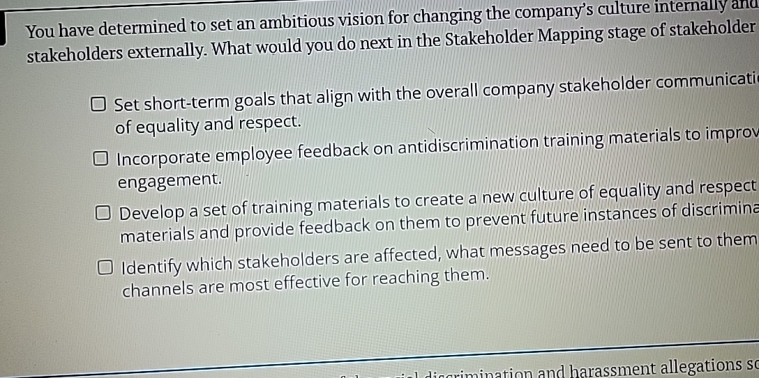 Solved You have determined to set an ambitious vision for | Chegg.com