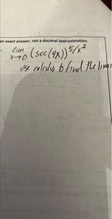 Solved exact answer, not a decimal approximation. | Chegg.com