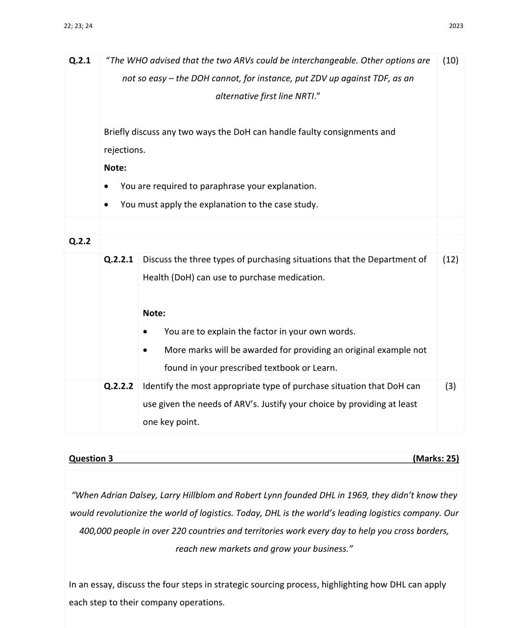Solved Q.2.1 "The WHO advised that the two ARVs could be | Chegg.com