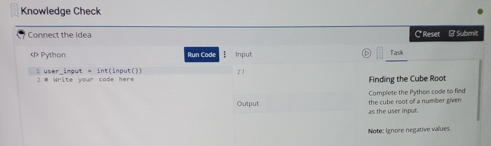 Solved Knowledge CheckConnect the IdeaPython1 ﻿user_input | Chegg.com