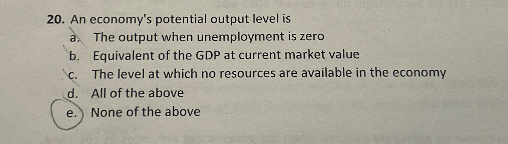 Solved An economy's potential output level isa. ﻿The output | Chegg.com