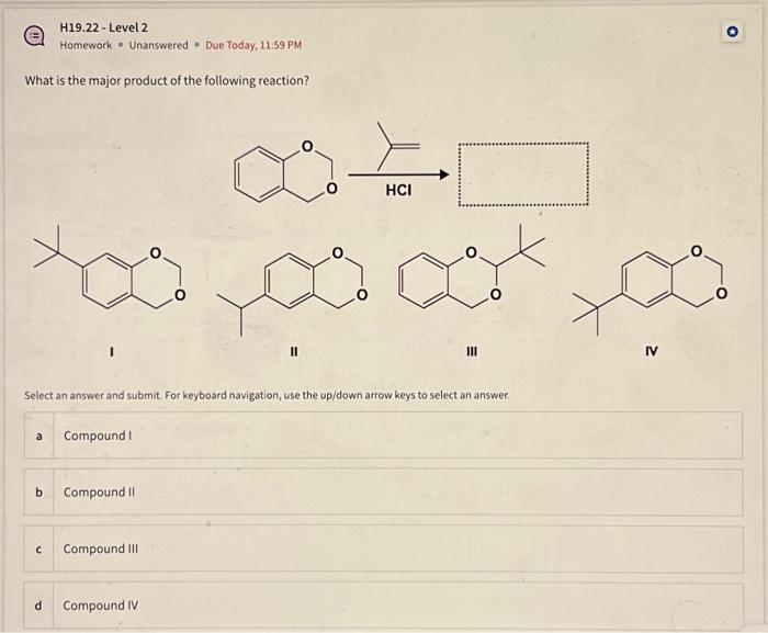 Solved What is the major product of the following reaction? | Chegg.com Solved What is the major product of the following reaction? | Chegg.com