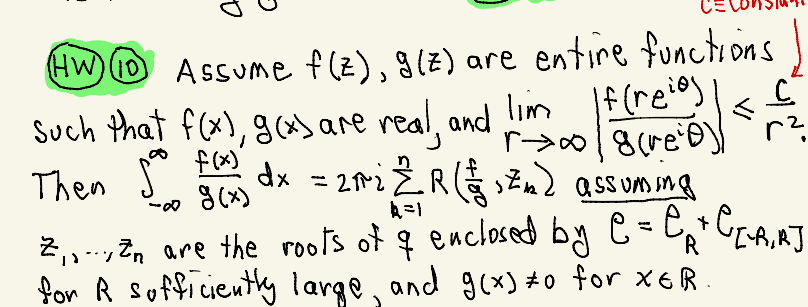 Solved (HW10) ﻿Assume f(z),g(z) ﻿are entire functionssuch | Chegg.com