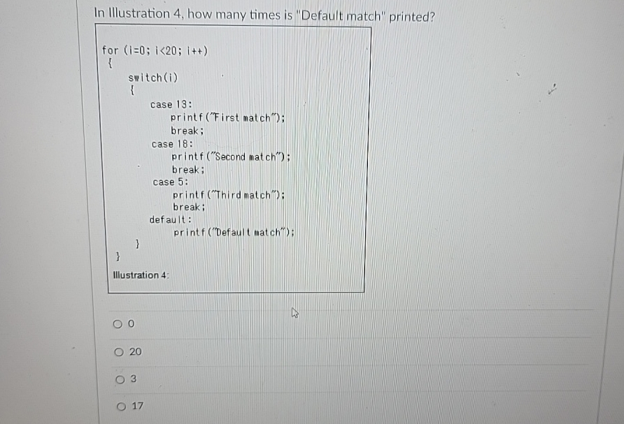 Solved In Illustration 4, ﻿how many times is "Default match" | Chegg.com