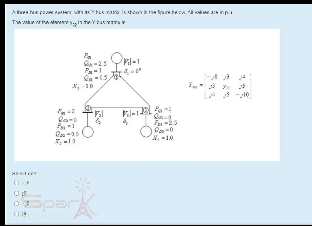 Solved Athree-bus power system, with its Y-bus matrix, is | Chegg.com