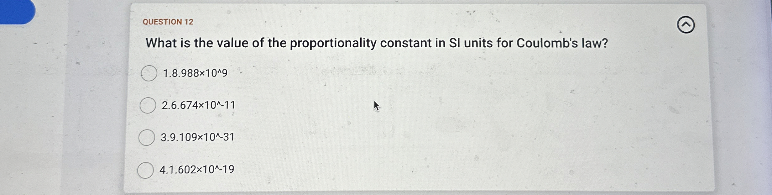 Solved QUESTION 12What is the value of the proportionality | Chegg.com