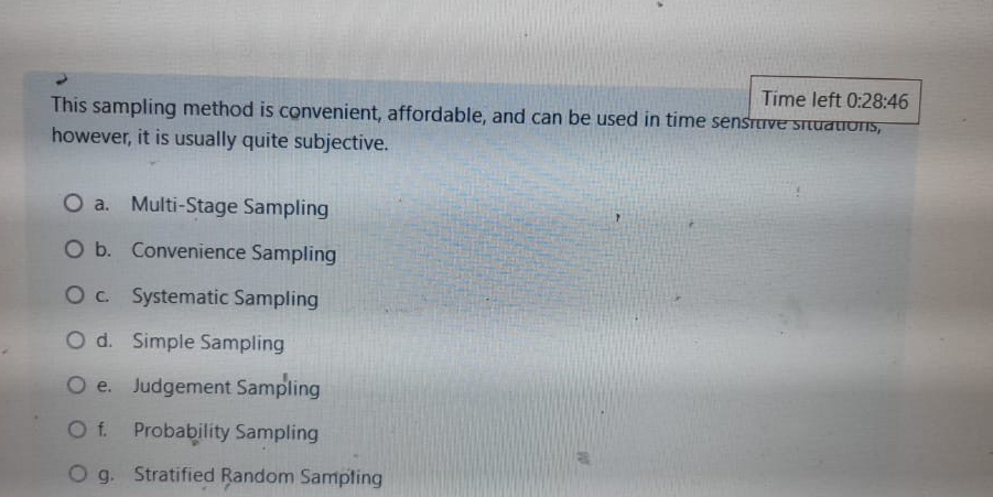 Solved This sampling method is convenient, affordable, and | Chegg.com