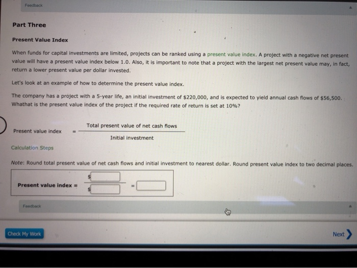 Solved Part Two Net Present Value Method Net present value | Chegg.com