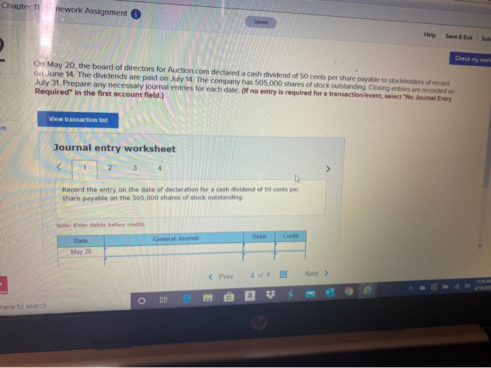 Solved Chapter 11 nework Assignment Seved Help Save & E Sub | Chegg.com