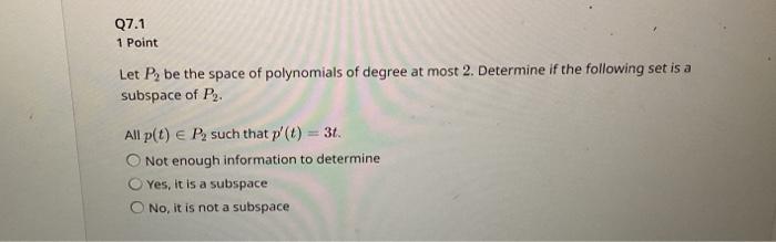 Solved Let P2 be the space of polynomials of degree at most | Chegg.com