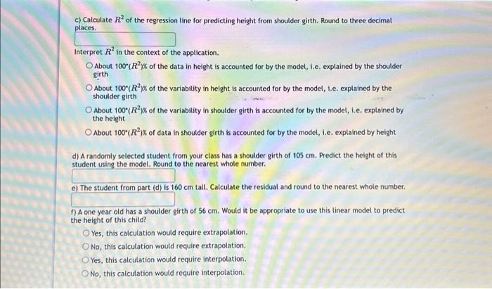Solved c) Calculate R2 of the regression tine for predicting | Chegg.com