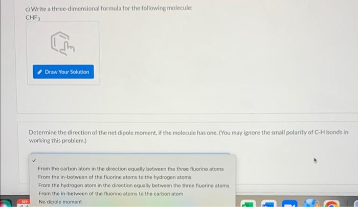 Solved c) Write a three-dimensional formula for the | Chegg.com