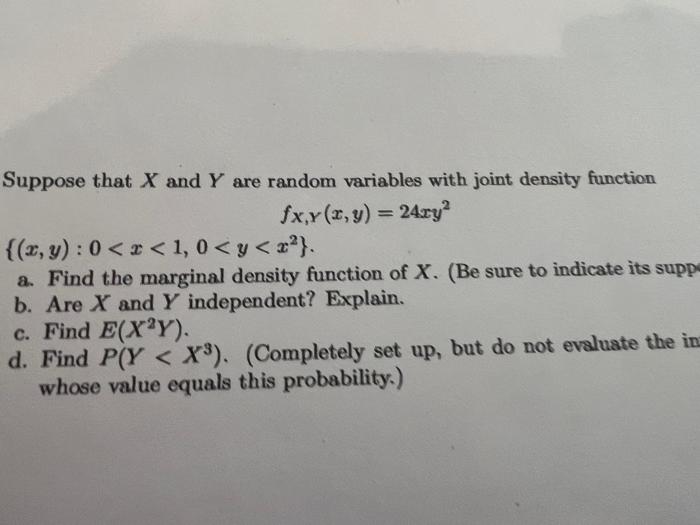 Solved Suppose that X and Y are random variables with joint | Chegg.com