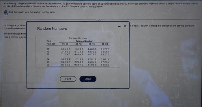 Solved Cick the leon to view the ransom number table | Chegg.com