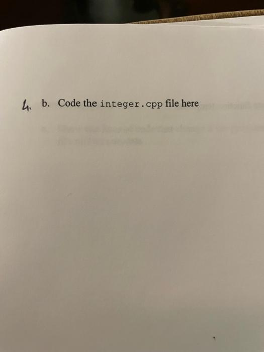 Solved 4. Write a full class definition (. h and .cpp files) | Chegg.com