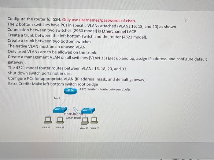 4 Configure the router for SSH. Only use | Chegg.com