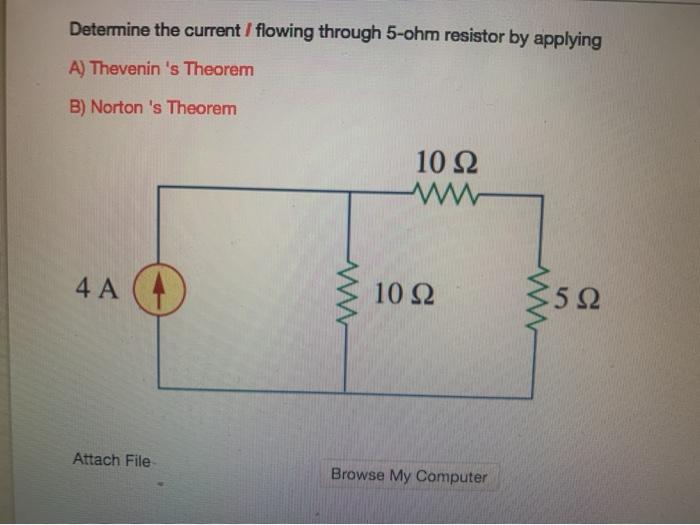 Solved Determine the current / flowing through 5-ohm | Chegg.com