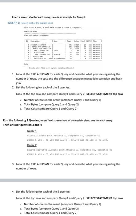 To see the execution pians for quents use: SET | Chegg.com