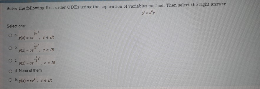 Solved Solve the following first order ODEs using the | Chegg.com