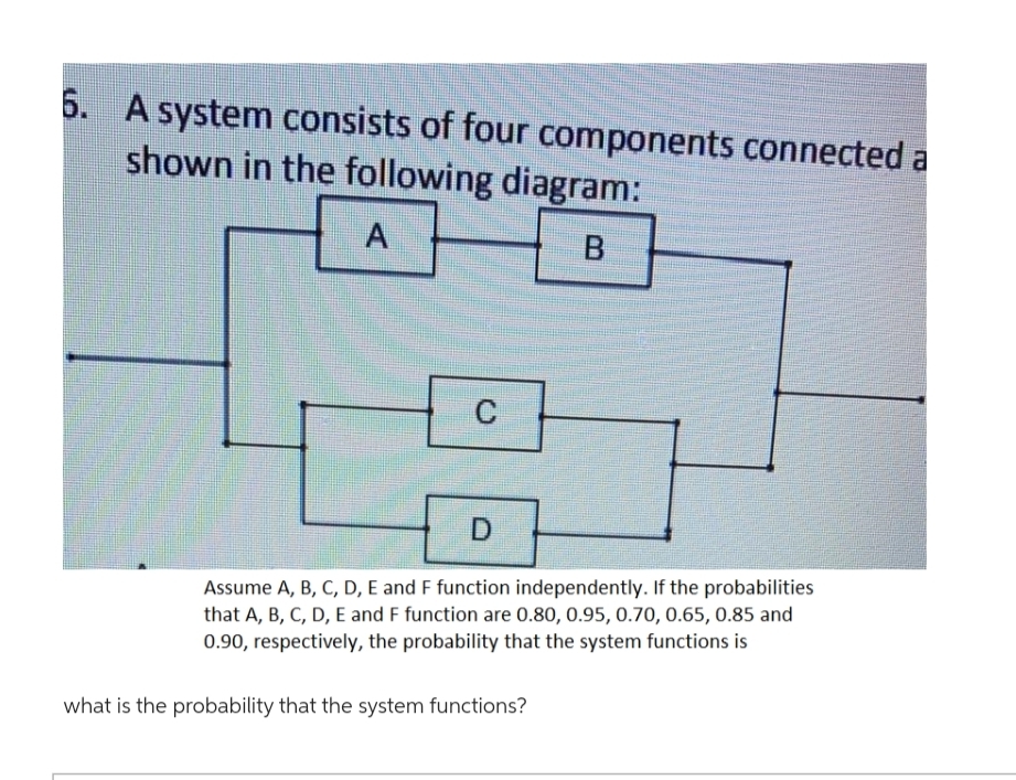 Solved A system consists of four components connected ashown | Chegg.com