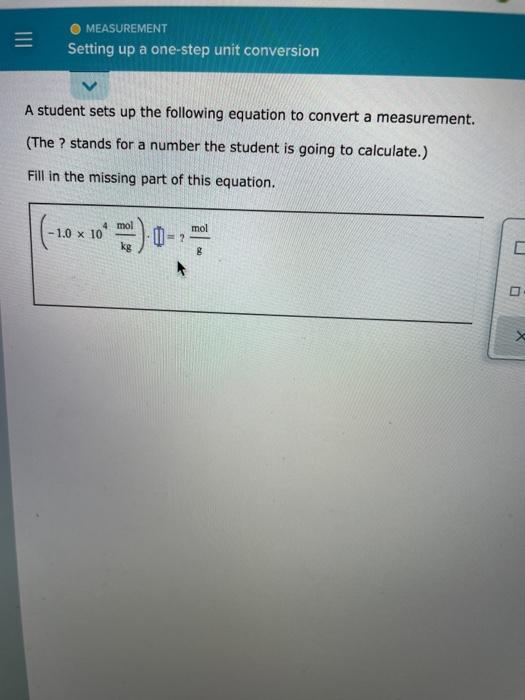 Solved MEASUREMENT Setting up a one-step unit conversion A | Chegg.com
