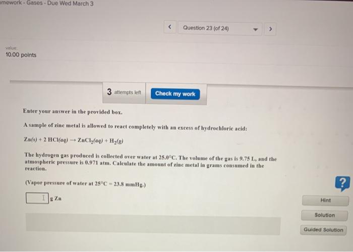 Solved mework - Gases - Due Wed March 3