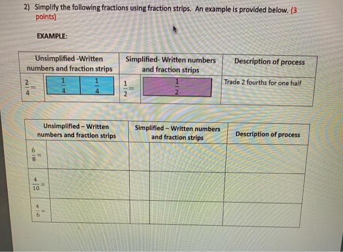 Solved 2) Simplify the following fractions using fraction | Chegg.com