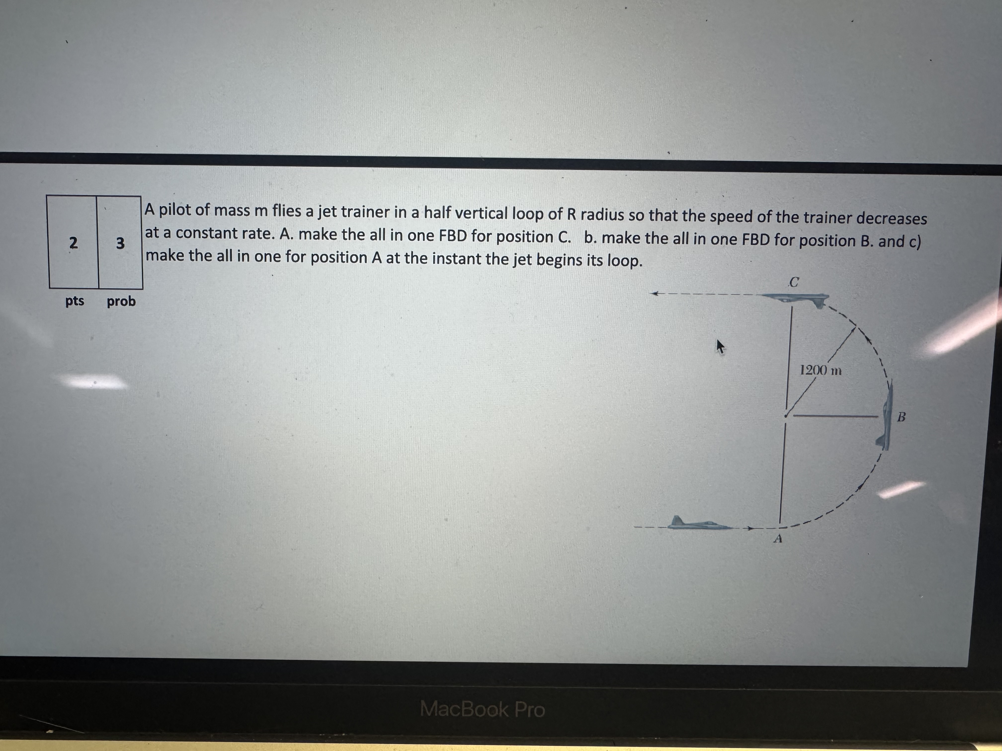 Solved ( ﻿pilot of mass \( ﻿m \) ﻿flies a jet trainer in a | Chegg.com