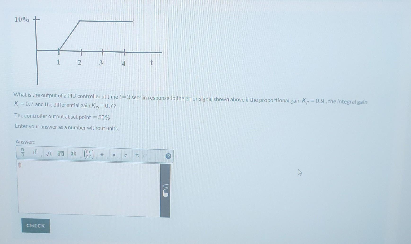 Solved What is the output of a PID controller at time t=3 | Chegg.com