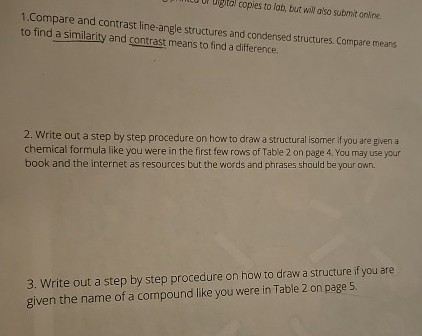 Solved Compare and contrast line-angle structures and | Chegg.com