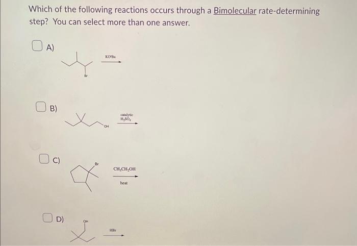 Solved Which of the following reactions occurs through a | Chegg.com